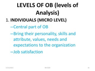 L1 introduction to ob | PPT