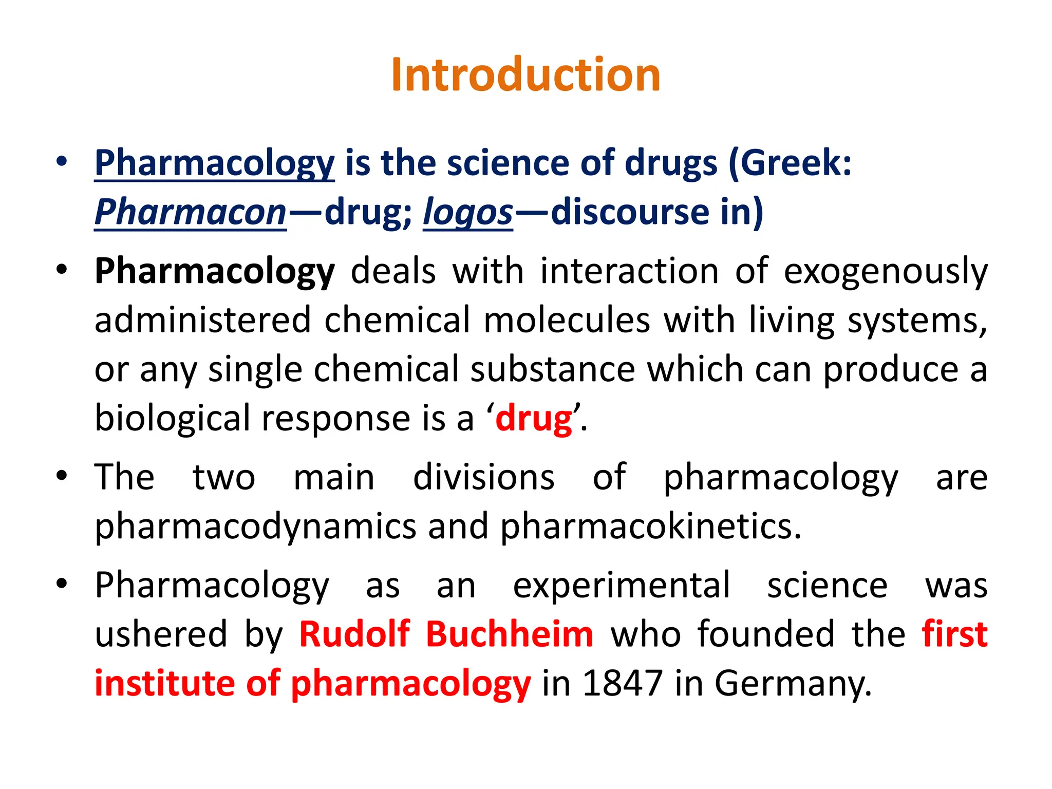 Introduction to pharmacology (For Allied health students) | PPTX