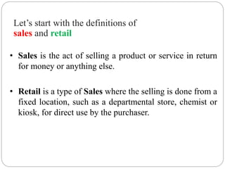 L1 introduction to sales & retail | PPTX