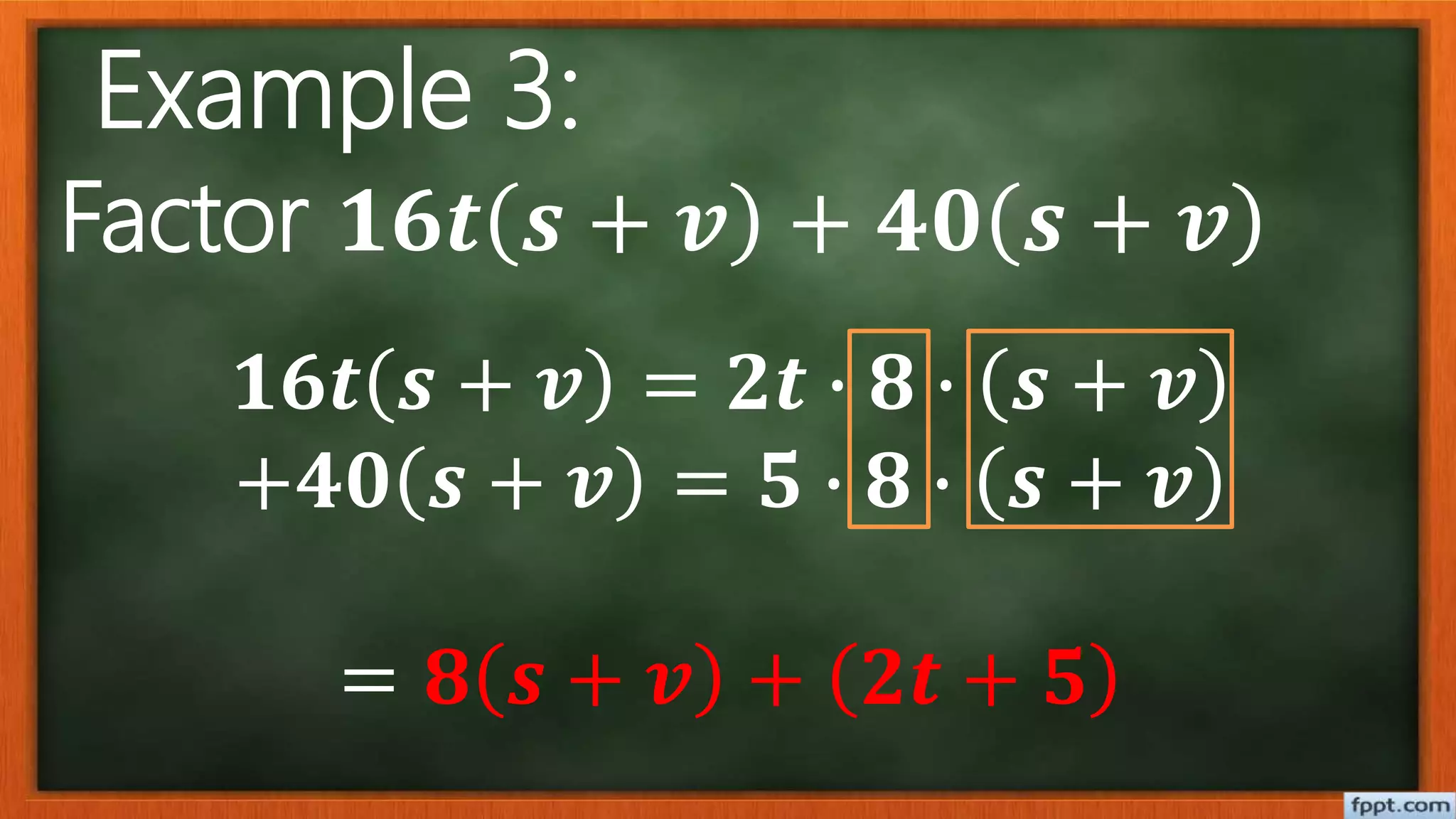 Factoring with common factors | PPTX