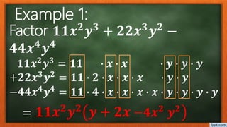Factoring with common factors | PPTX