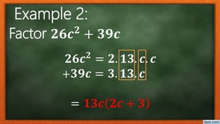 Factoring with common factors | PPTX