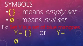 SETS AND TYPES OF SET | PPT