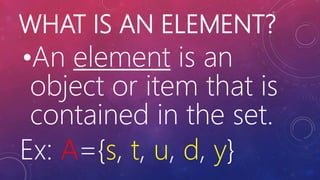 SETS AND TYPES OF SET | PPT