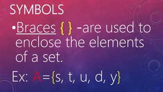 SETS AND TYPES OF SET | PPTX