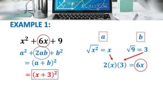 factoring perfect trinomials | PPTX