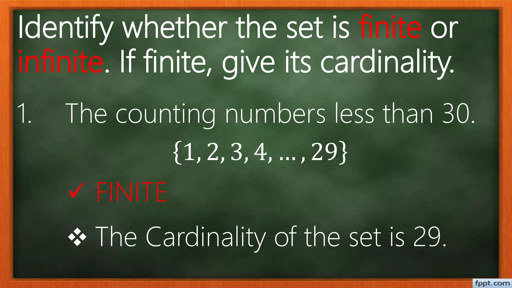 Cardinality of a set | PPTX