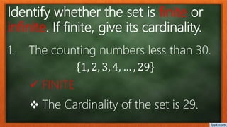 Cardinality of a set | PPTX