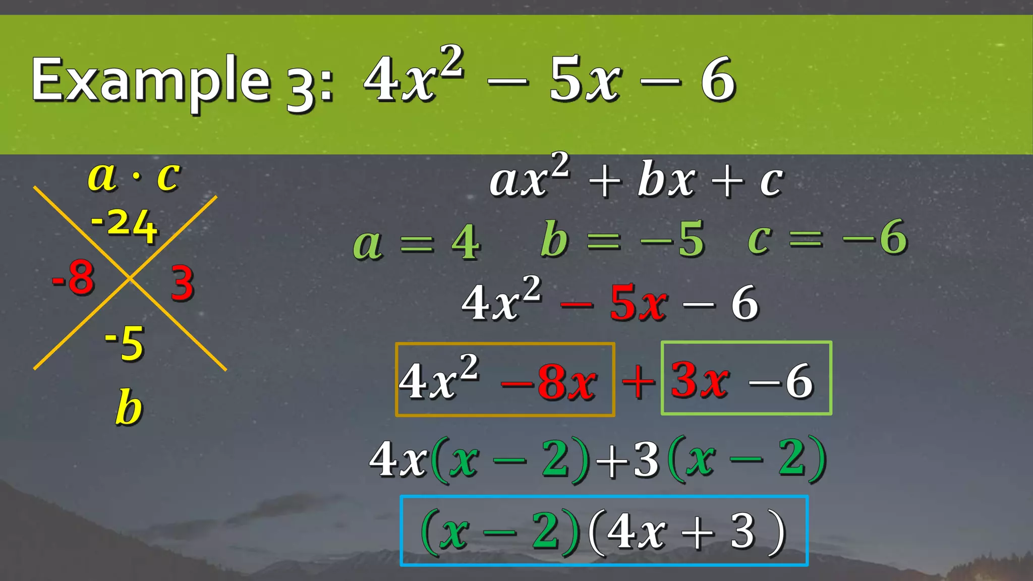 factoring quadratic trinomials | PPTX