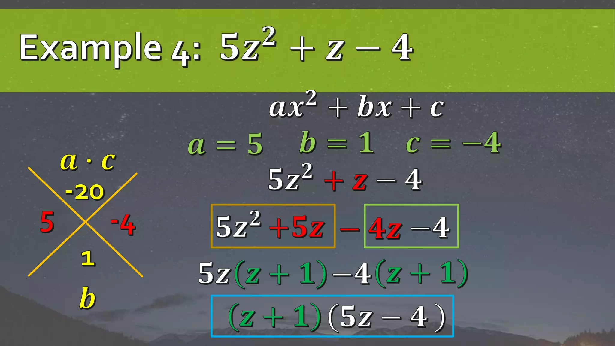 factoring quadratic trinomials | PPTX