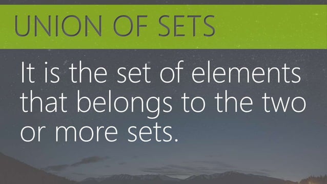 Union & Intersection of Sets | PPTX