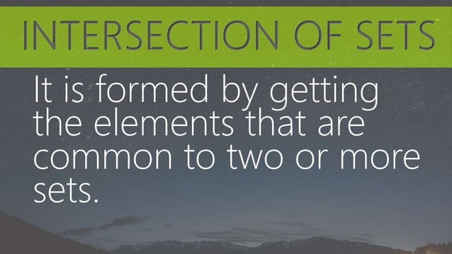 Union & Intersection of Sets | PPTX