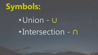 Union & Intersection of Sets | PPTX