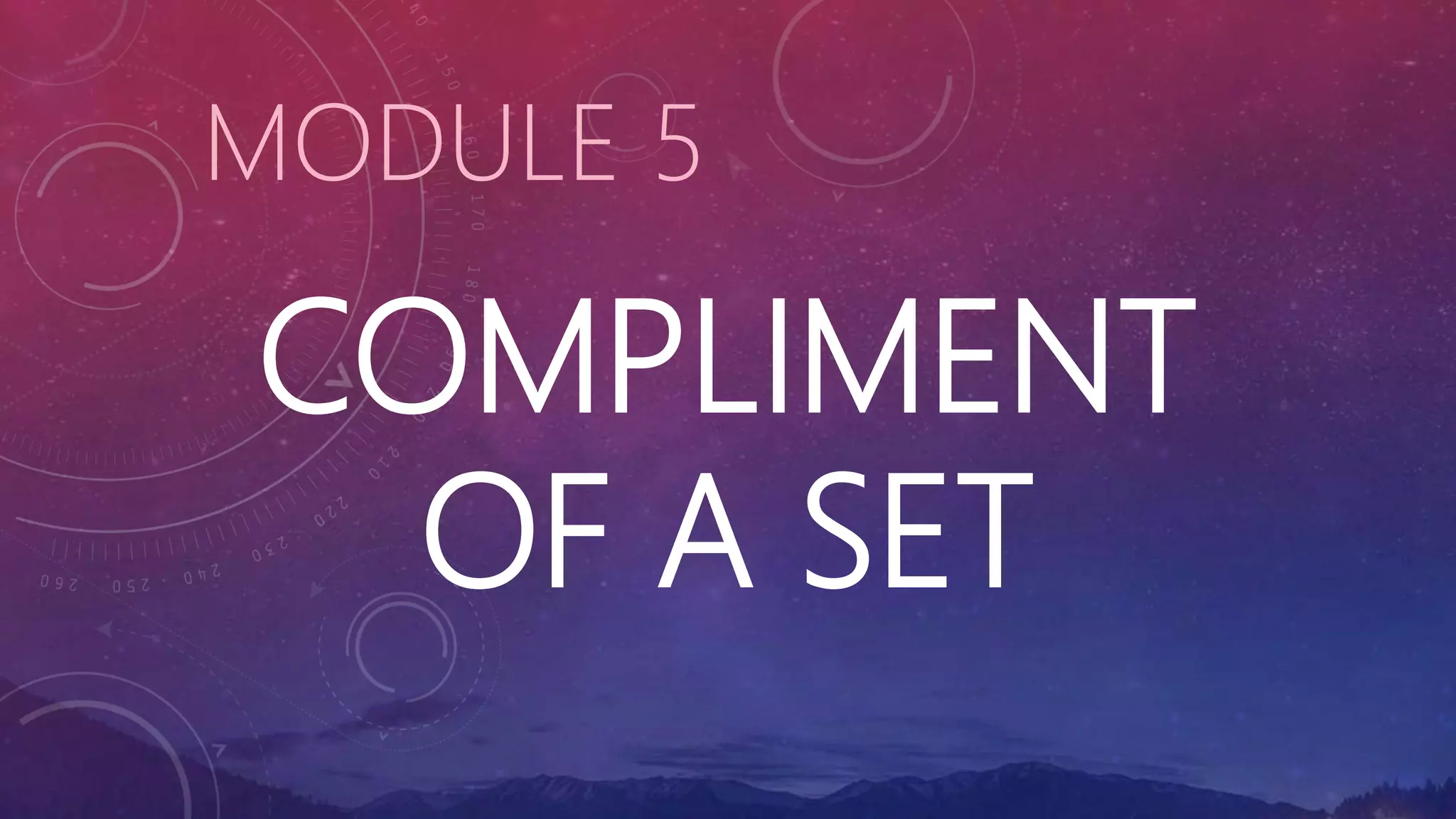 Compliment of a set | PPT