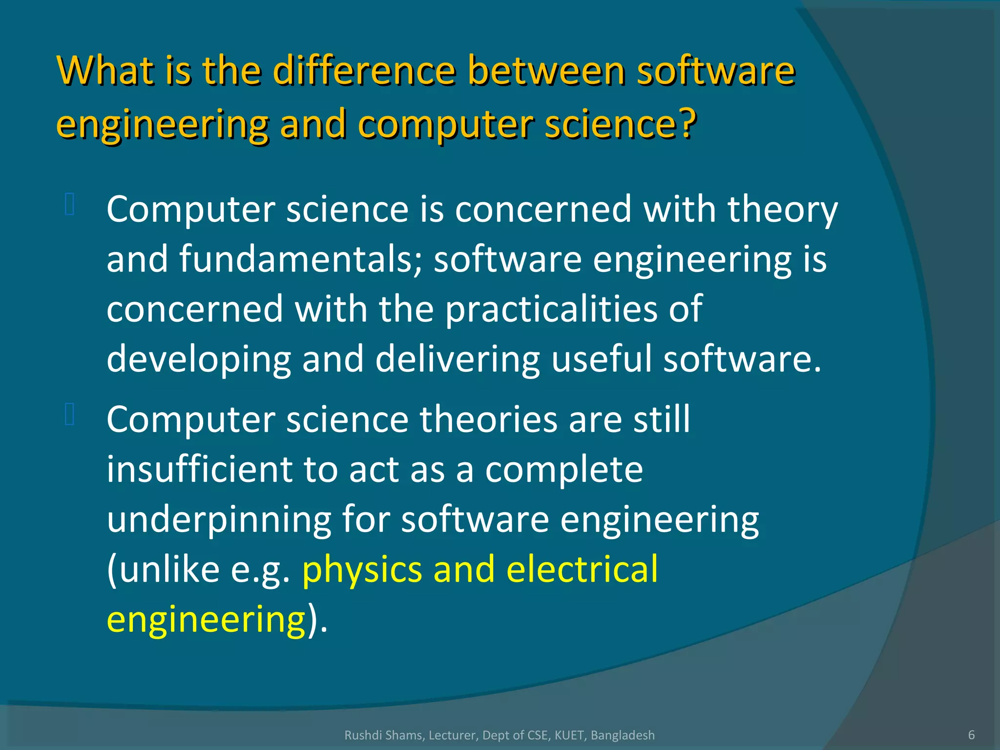 L1 overview of software engineering | PPT