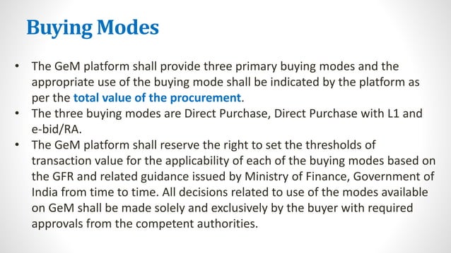 GEM purchase guidelines and use GEM portal | PPTX