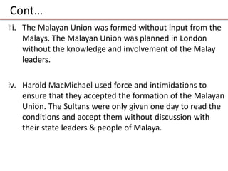 Formation Of Malayan Union