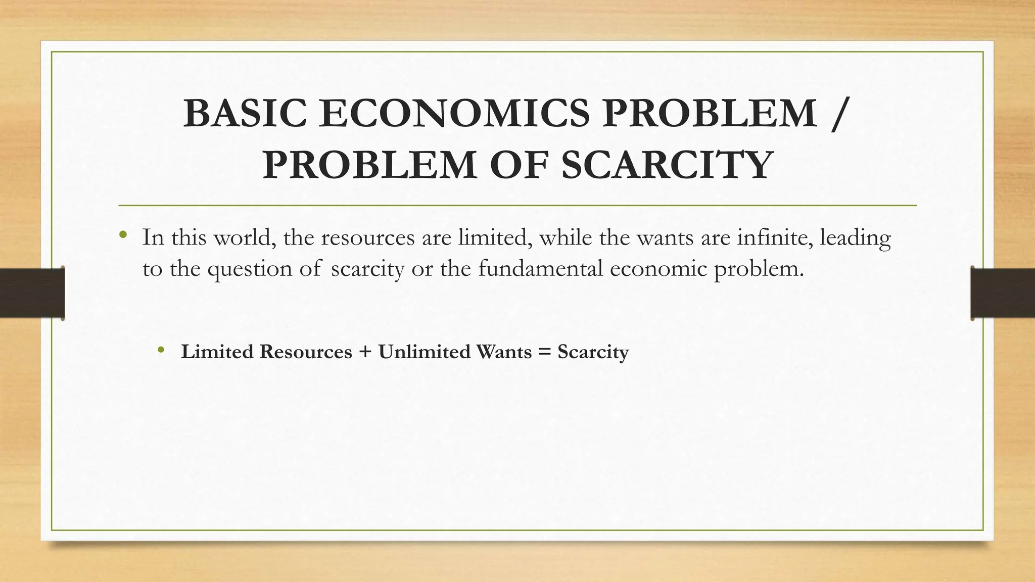 BASIC ECONOMIC PROBLEM & PRODUCTION POSSIBILITY CURVE | PPTX