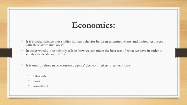 BASIC ECONOMIC PROBLEM & PRODUCTION POSSIBILITY CURVE | PPTX