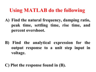 Time response of first order systems and second order systems | PPT