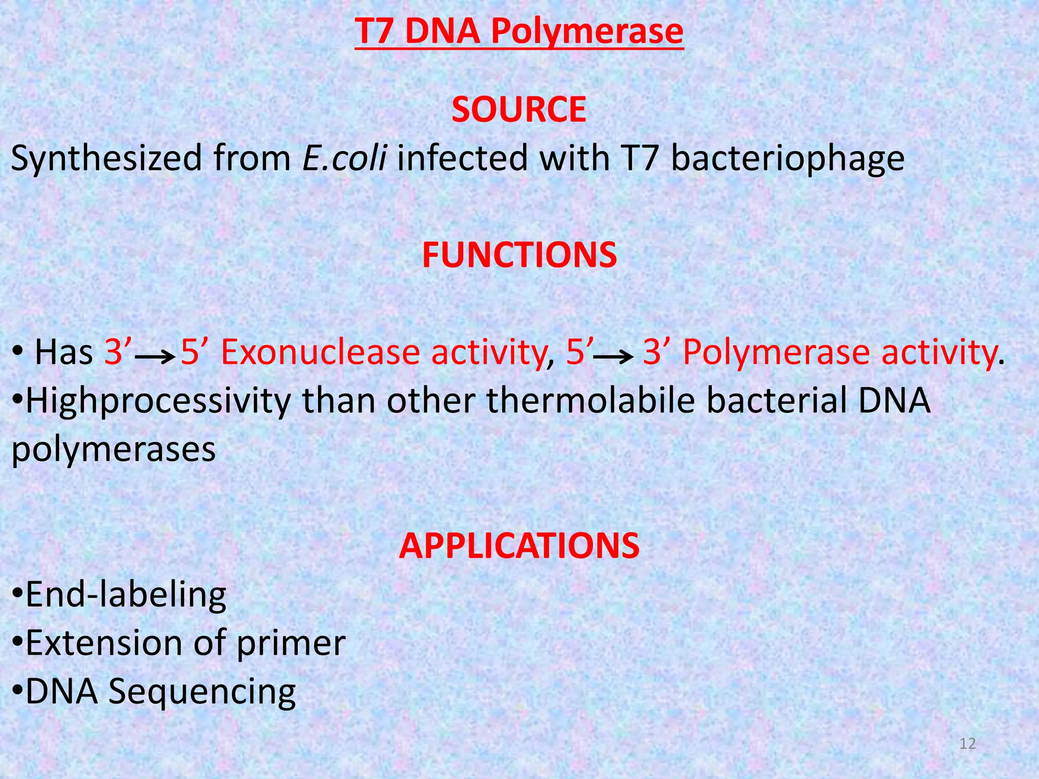 L10. enzymes used in genetic engineering i-1 | PPTX