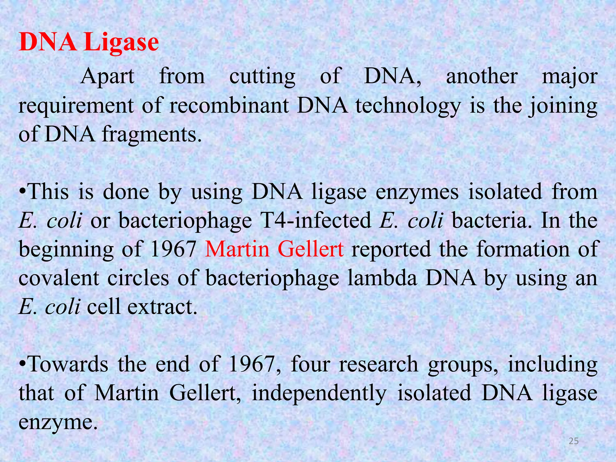 L10. enzymes used in genetic engineering i-1 | PPTX