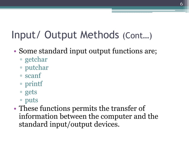 COM1407: Input/ Output Functions | PPT