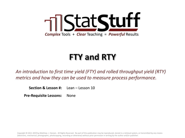 FTY and RTY with Matt Hansen at StatStuff | PPT