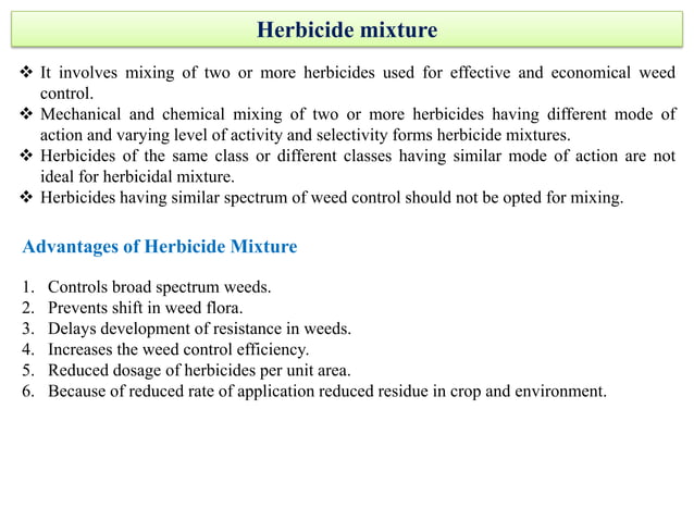 L10 - Herbicide Mixture and Utility in Agriculture, Herbicide ...