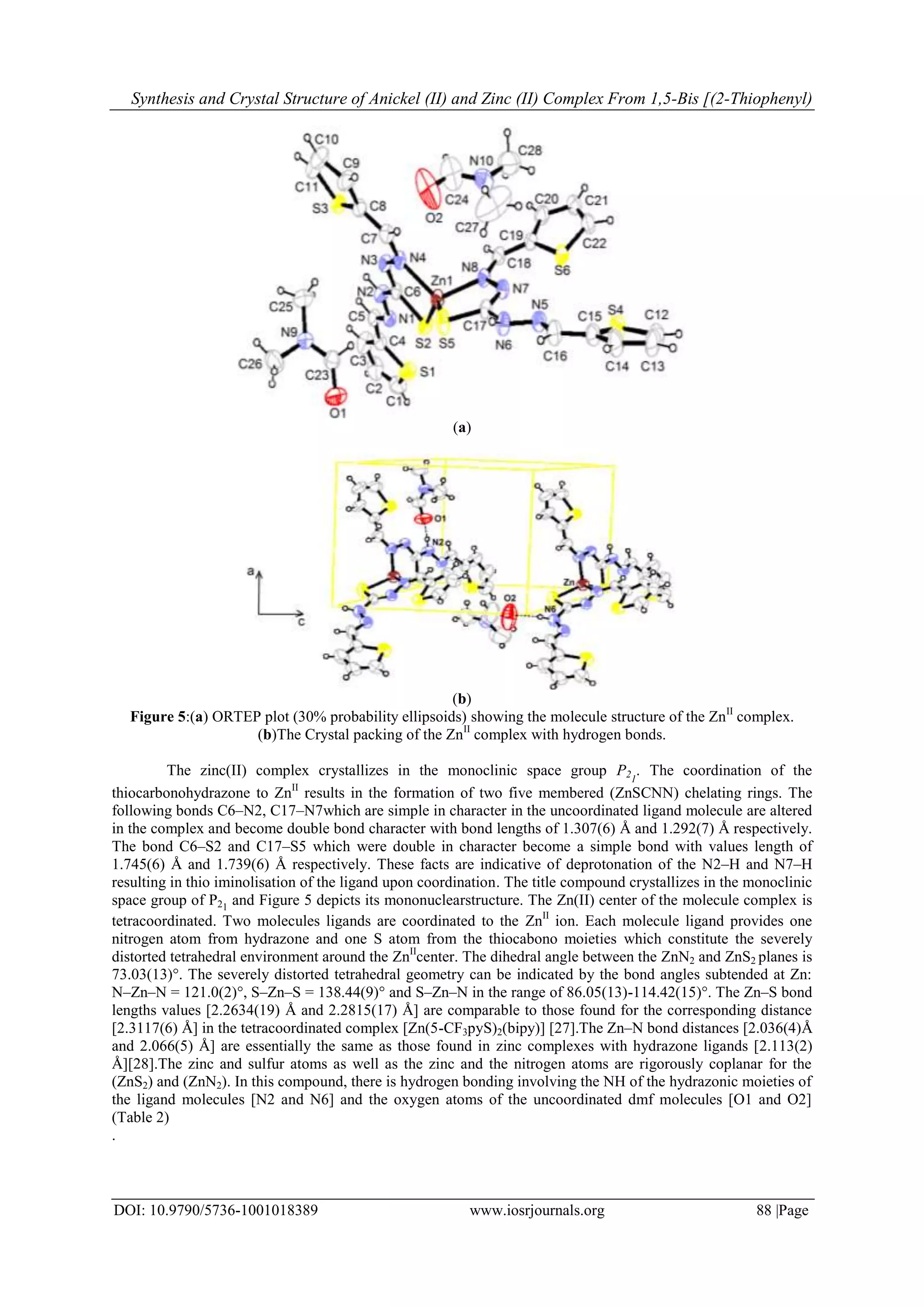 Synthesis and Crystal Structure of Anickel (II) and Zinc (II) Complex From 1,5-Bis [(2 ...