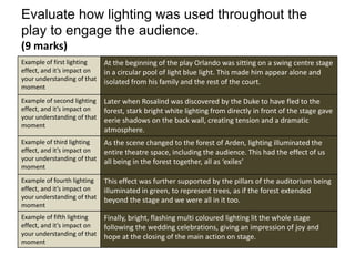 GCSE Drama: Live Performance Evaluation- structuring your responses and ...