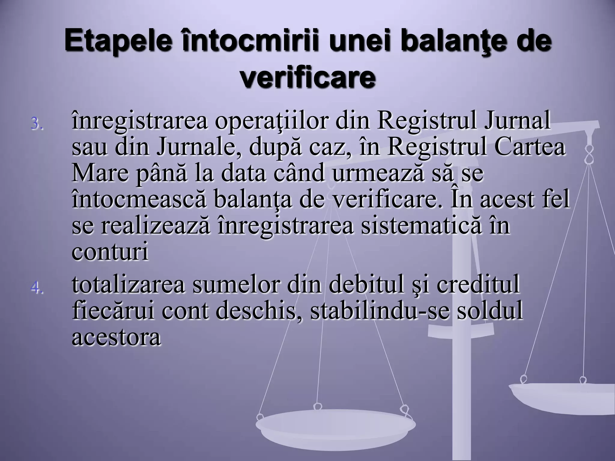 Balanta de verificare - etapele intocmirii balantei | PPT