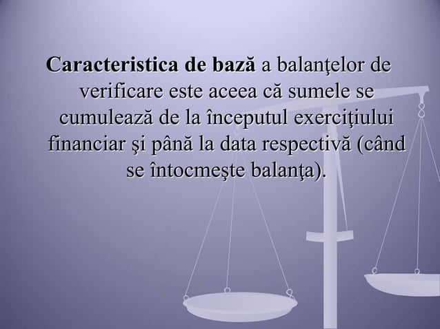 Balanta de verificare - etapele intocmirii balantei | PPT