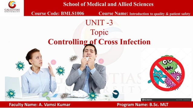 Cross Infection Controll | PDF | First Aid | Injuries