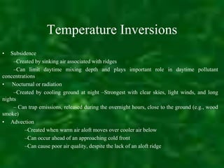 L10 Inversions in atmospheric stability, conditions | PPTX | Weather | Science