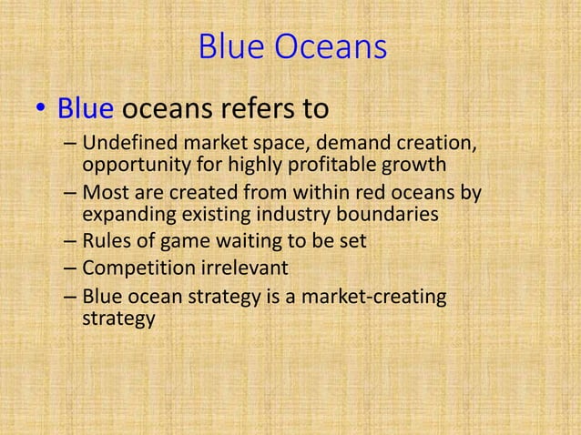 L 10 red, blue and purple ocean strategies | PPTX