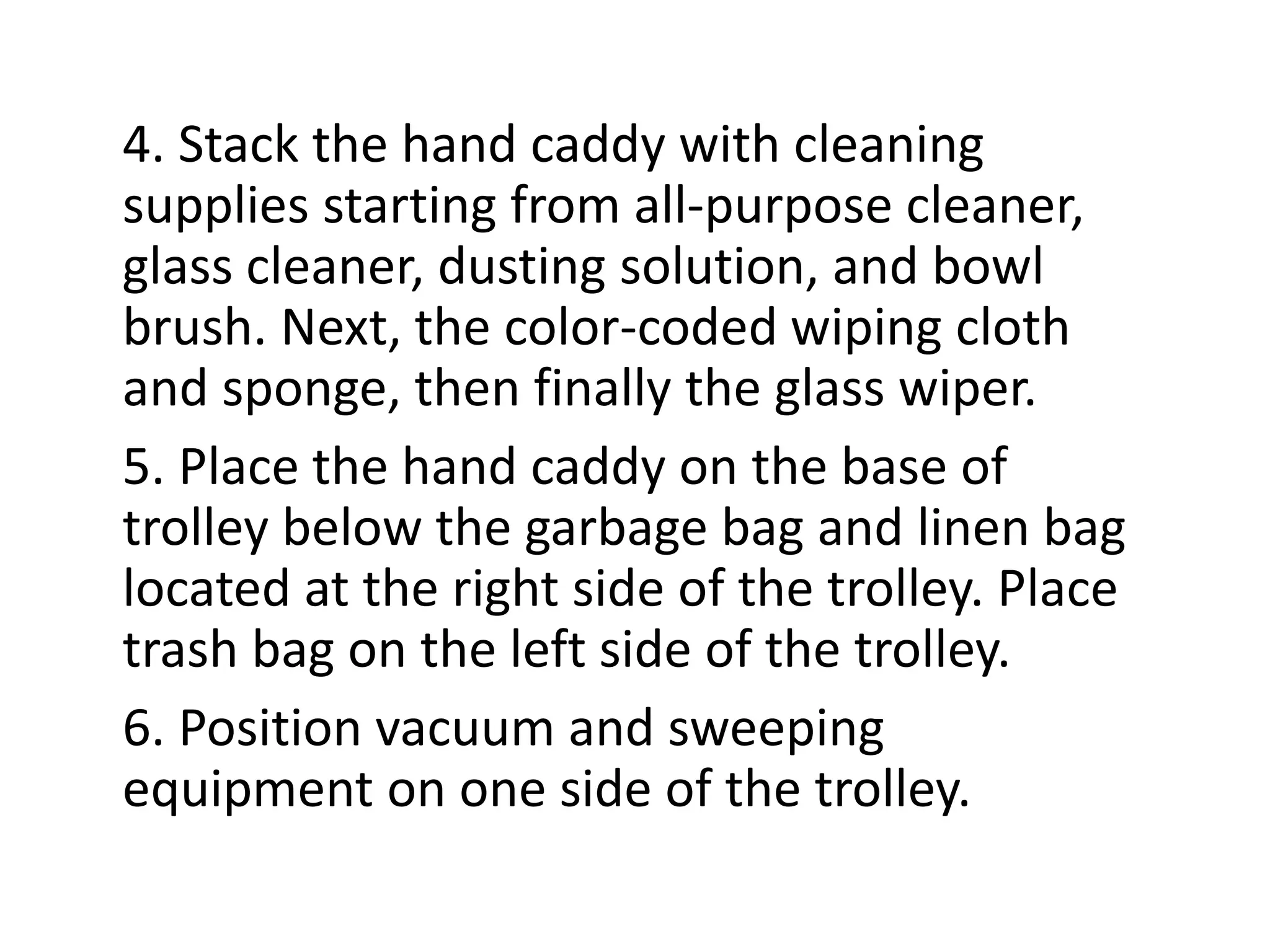 Housekeeping : setting trolley or cart .ppt