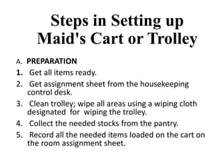 Housekeeping : setting trolley or cart .ppt