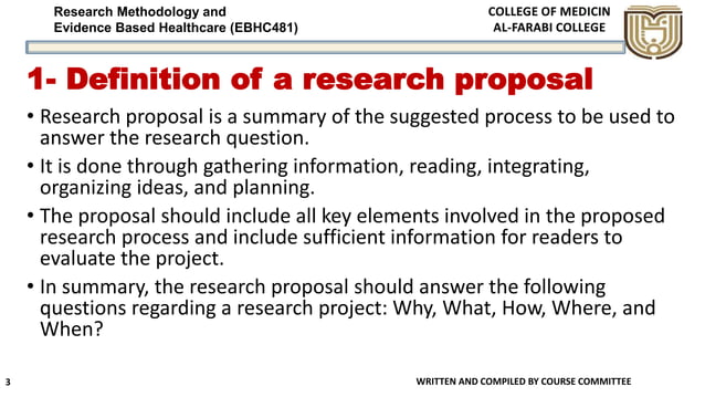writing a proposal - Main steps and components of research proposals | PPTX