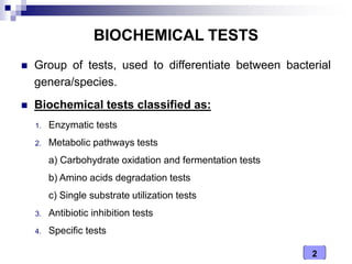 Medical Microbiology Laboratory (biochemical tests - ii) | PDF