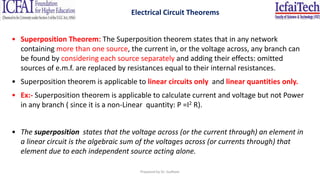 Superposition Theorem USEFUL FOR SOLVING LINEAR BILATERAL CIRCUITS | PPTX