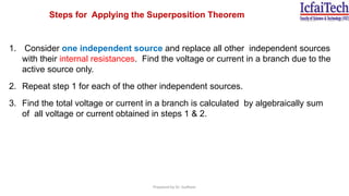 Superposition Theorem USEFUL FOR SOLVING LINEAR BILATERAL CIRCUITS | PPTX