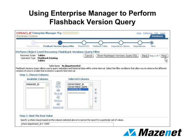 Oracle-L11 using Oracle flashback technology-Mazenet solution | PPT