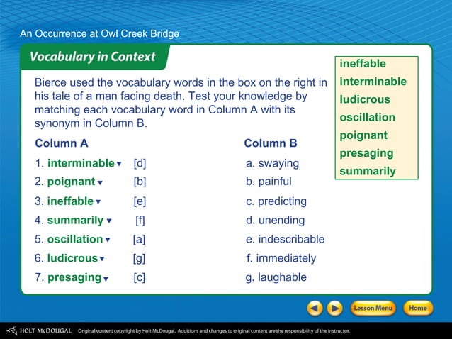 An Occurrence at Owl Creek Bridge | PPT