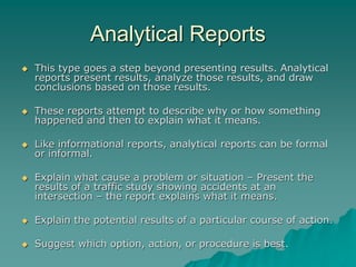 Types of Formal Reports | PPT