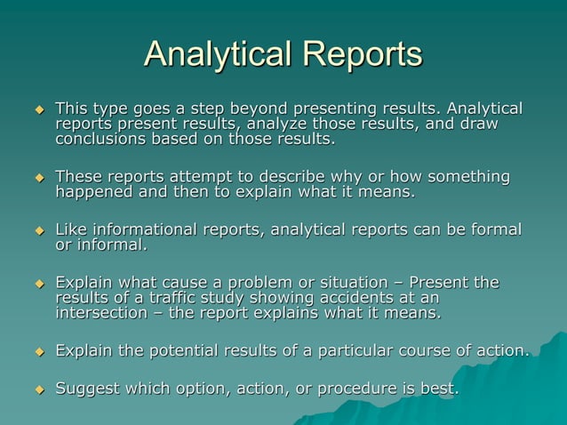 Types of Formal Reports | PPT