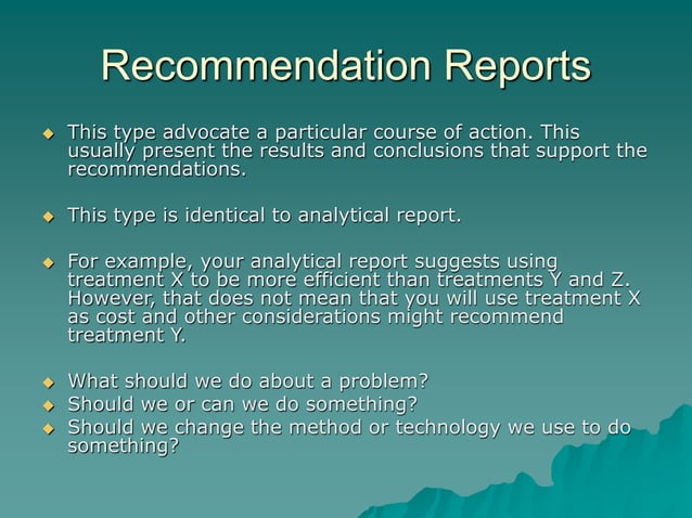 Types of Formal Reports | PPT
