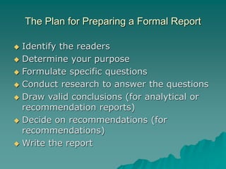 Types of Formal Reports | PPT