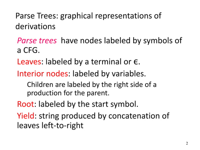 L11 context-free grammers 2.pptx parse tree | PPT