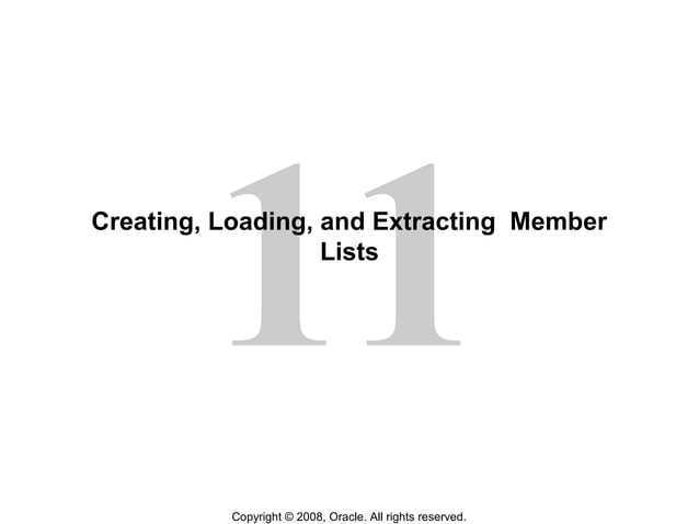 L11 creating member lists | PPT